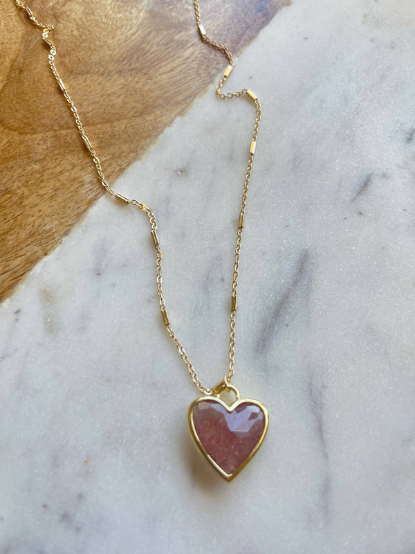 Jalsa Heart Necklace: Red Star Quartz - Thunder Moon Collective