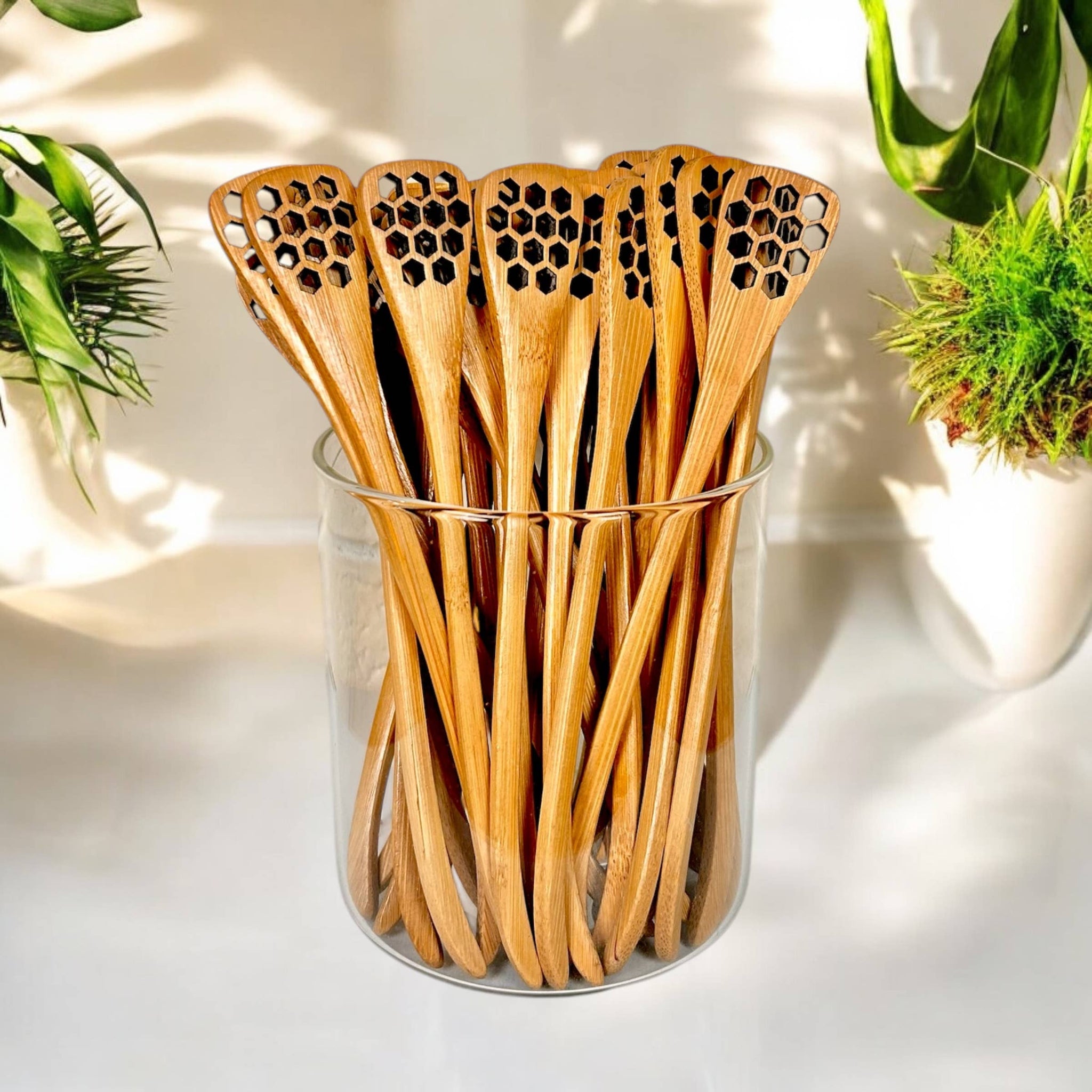 Bamboo Honey Dipper Spoon - Thunder Moon Collective