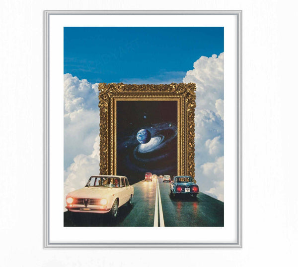 Surreal Vintage Space Collage, Collage Art Print, Surreal - Thunder ...